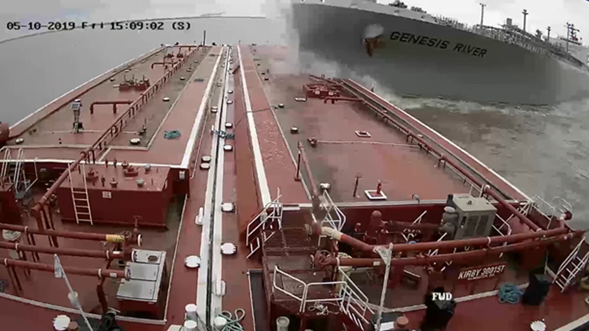 Accidente de buque y barcaza en Bahía de Galveston fue por exceso de ...