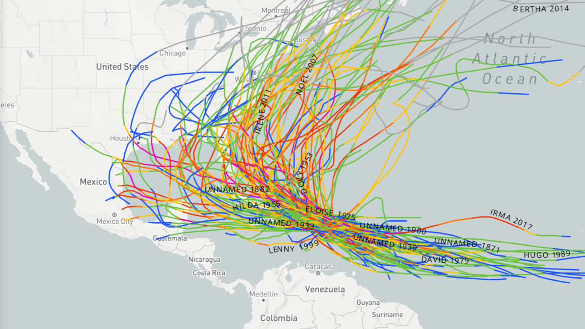 Mapa interactivo: ¿Ha pasado un huracán cerca de tu casa? – Telemundo ...