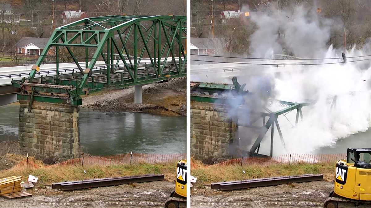 En video: la increíble implosión de un puente de acero de 89 años ...